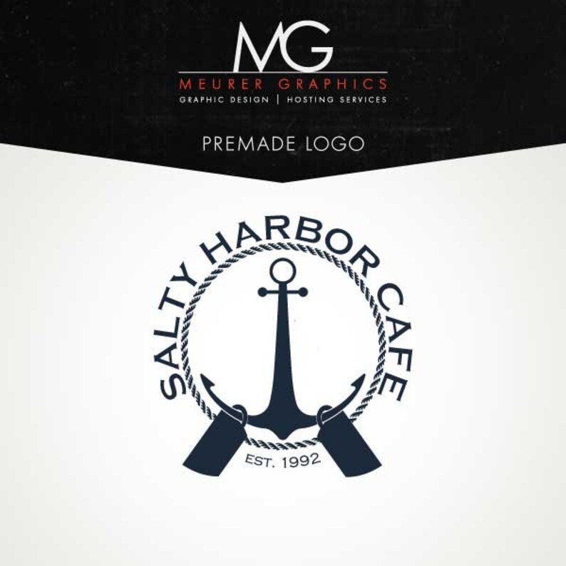 Premade Nautical Cafe Logo - Etsy