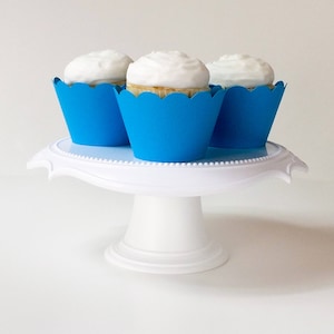 Set of 12 – Bright Blue Cupcake Wrappers – Standard Sized - Ready to ...