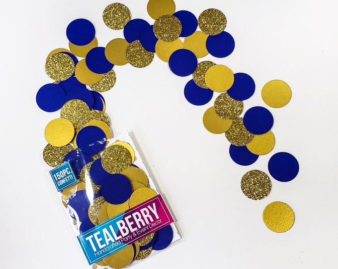 Royal Blue Gold & Gold Glitter Confetti 150 Piece - Etsy