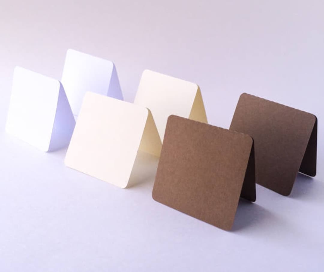 3 X 3 Mini Note Cards Set of 12 Blank Folded Note Cards White, Ivory ...