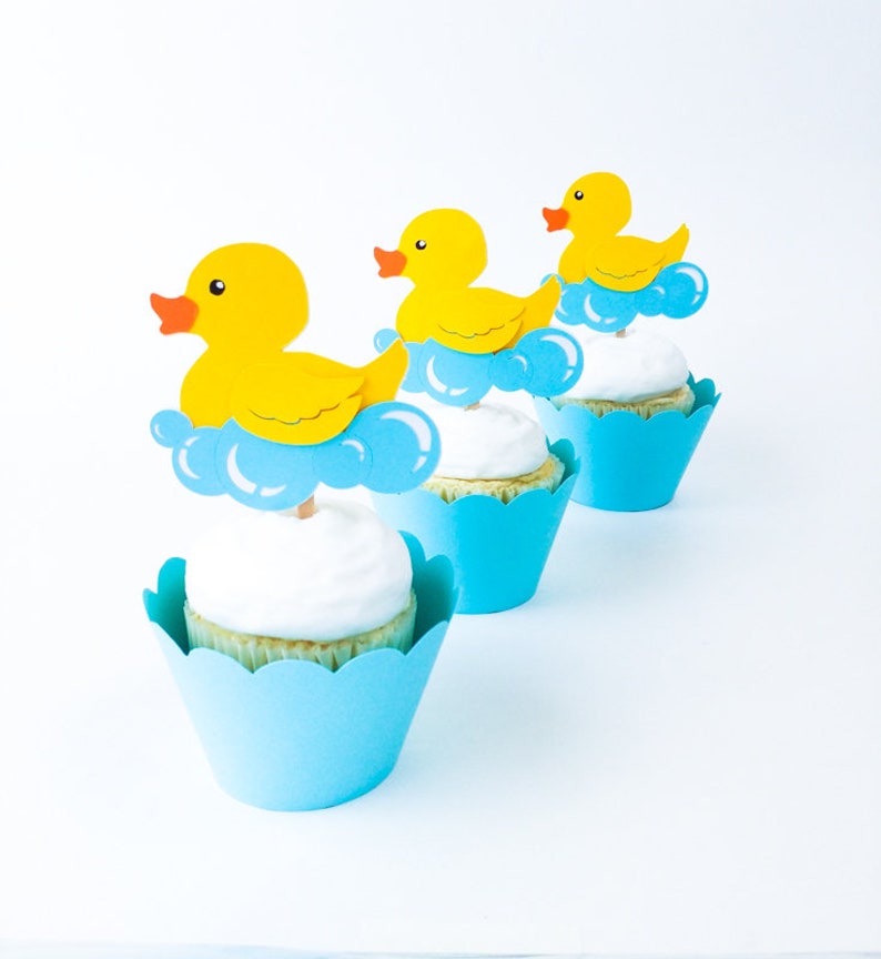 12 Duck Cupcake Toppers Ready to Ship Rubber Ducky Cupcake | Etsy
