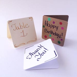 3" X 3" Mini Note Cards - Set of 12 - Blank Folded Note Cards- White ...