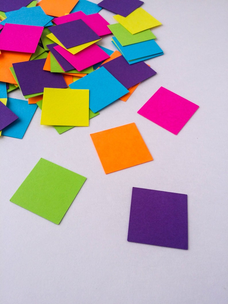150 Piece - Neon Confetti | 1" Squares - Paper Confetti | Ready to Ship ...