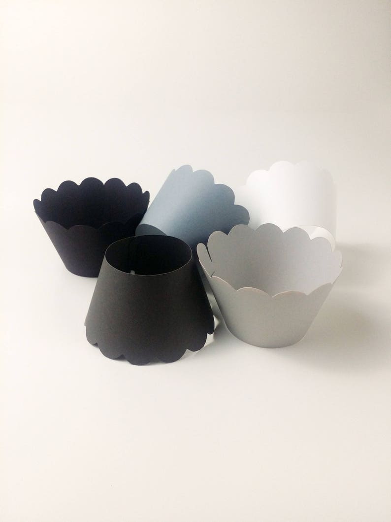 Set of 12 Charcoal Gray Cupcake Wrappers Standard Sized - Etsy