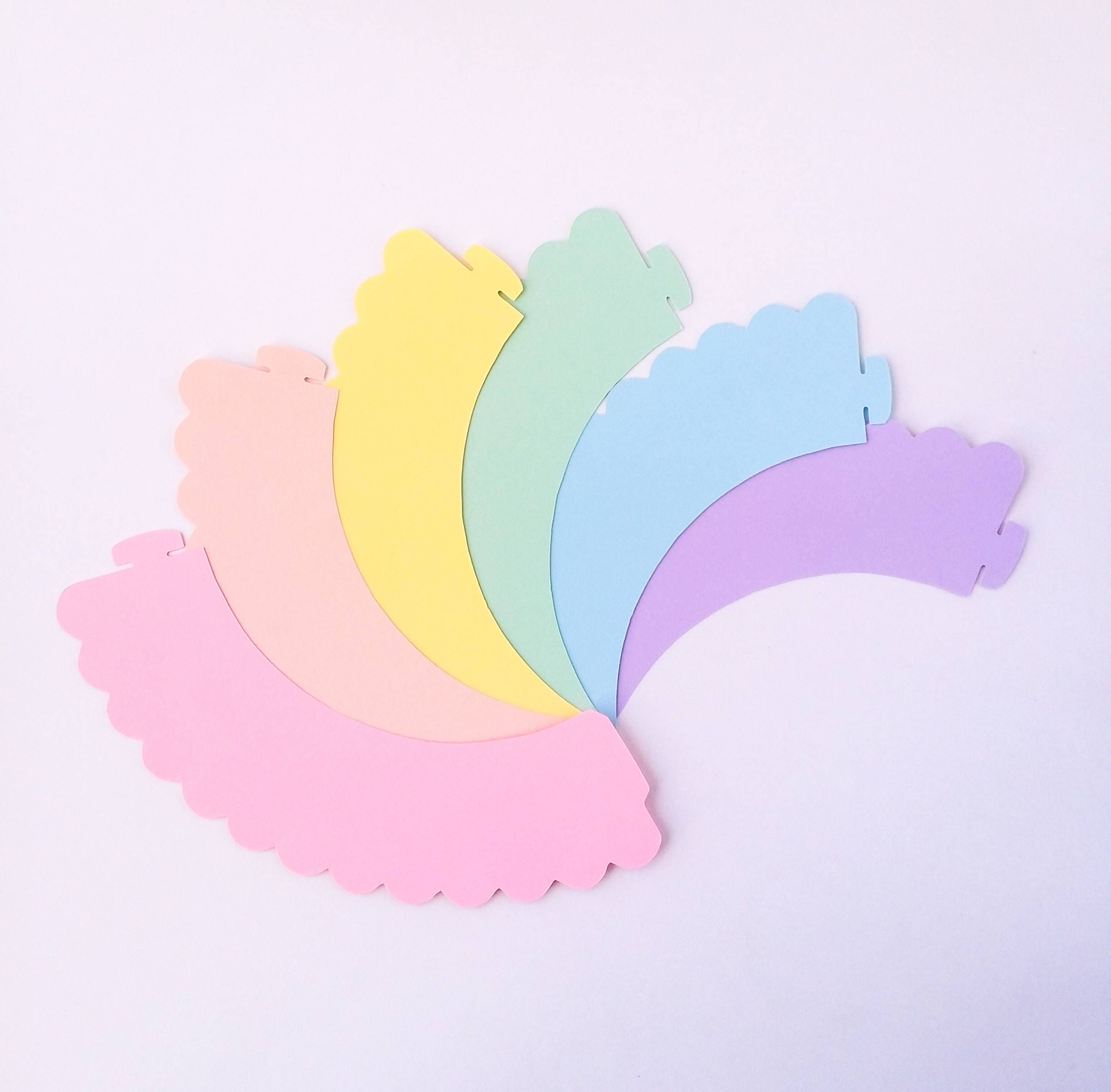 12 Pastel Rainbow Cupcake Wrappers Standard Sized Unicorn | Etsy