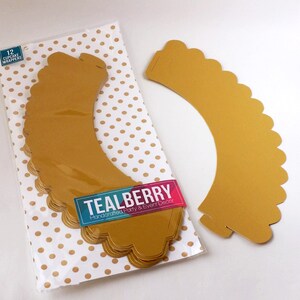 12 Gold Cupcake Wrappers | Standard Sized | Metallic Gold, Gold Wedding ...