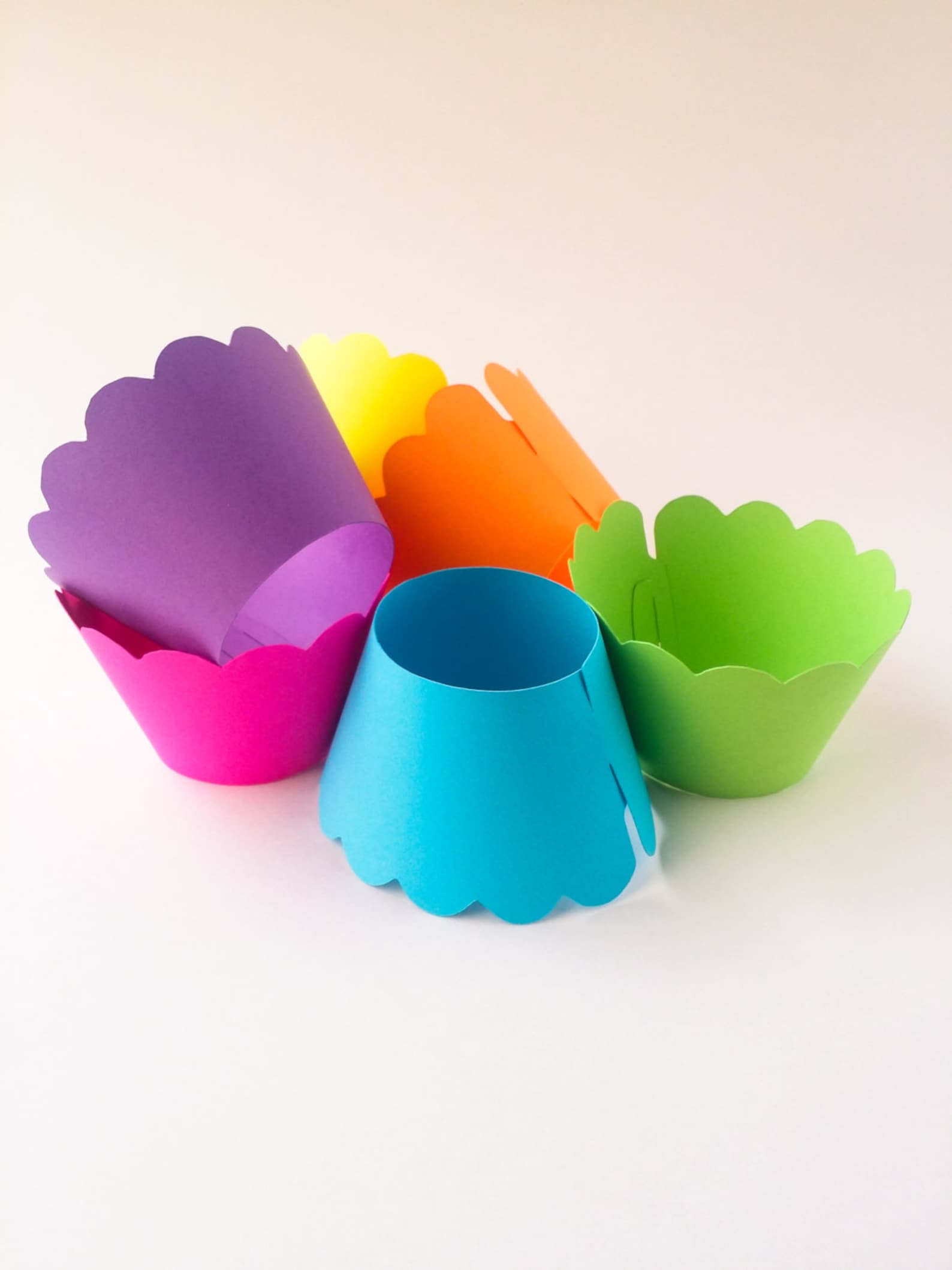 12 Neon Rainbow Cupcake Wrappers Standard Size Neon - Etsy