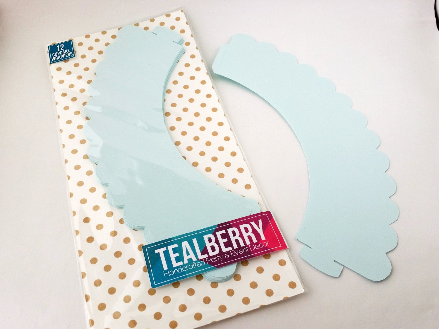 Set of 12 Pale Blue Cupcake Wrappers Standard Sized | Etsy