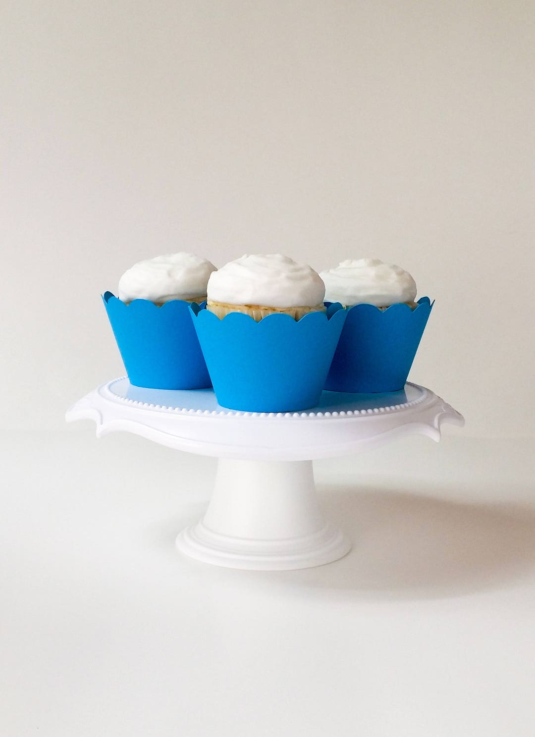 Set of 12 – Bright Blue Cupcake Wrappers – Standard Sized - Ready to ...