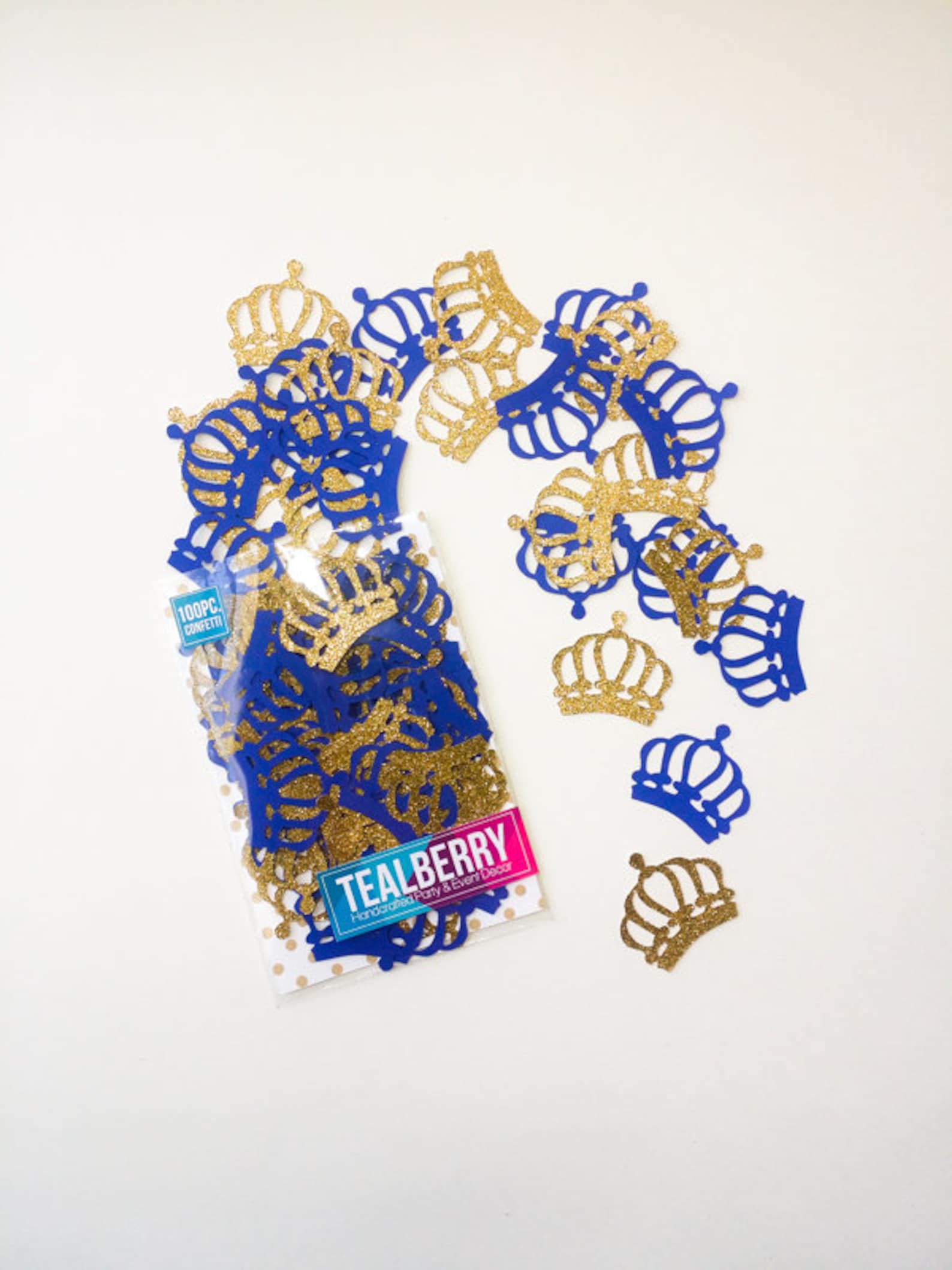 Royal Blue & Gold Crown Confetti 100 Pieces 1 3/4 | Etsy