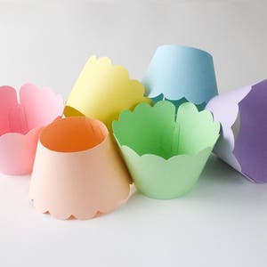 12 Pastel Rainbow Cupcake Wrappers Standard Sized Unicorn Rainbow ...