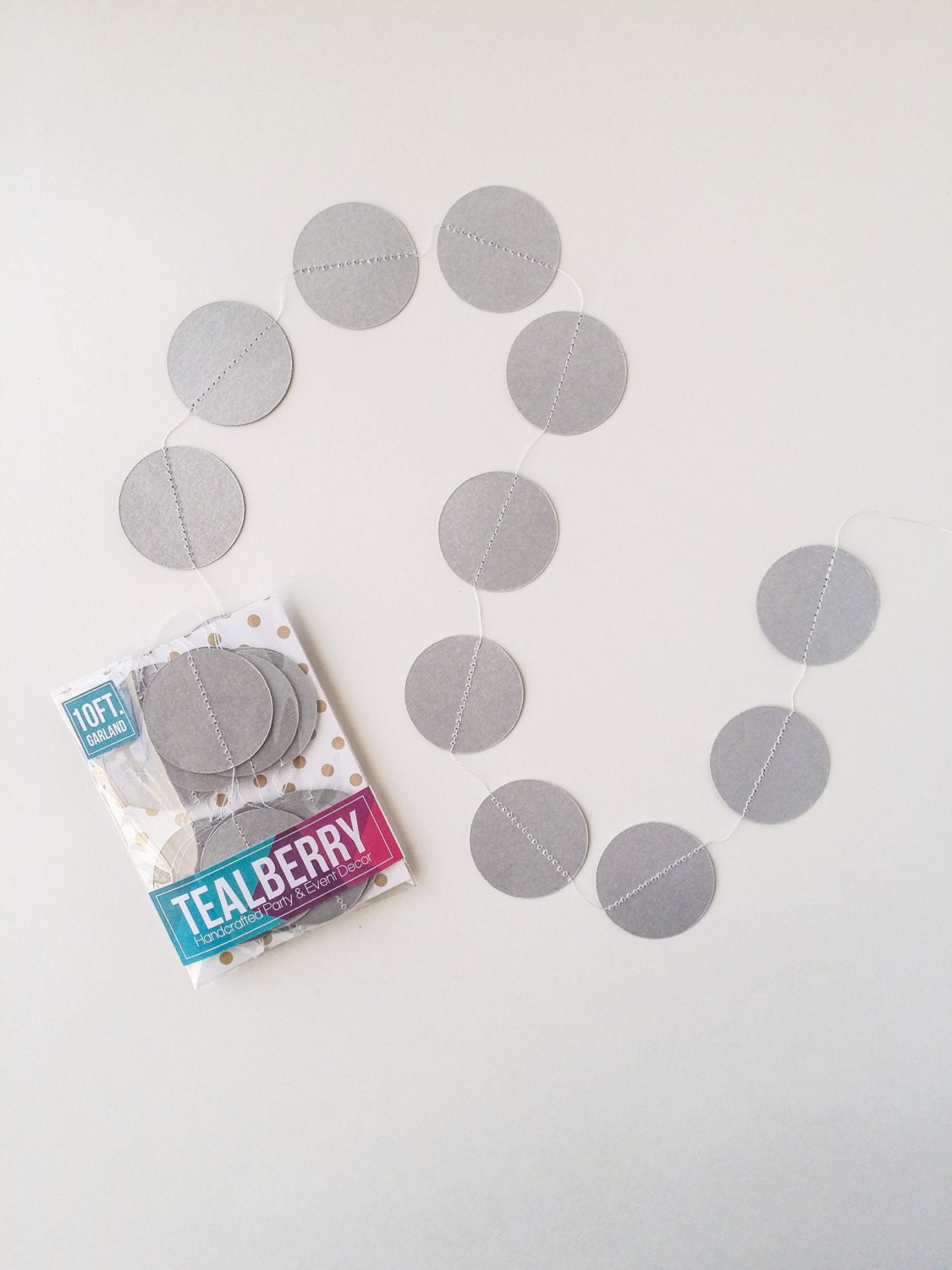 10ft. Metallic Silver Paper Garland 1.5 Circles - Etsy