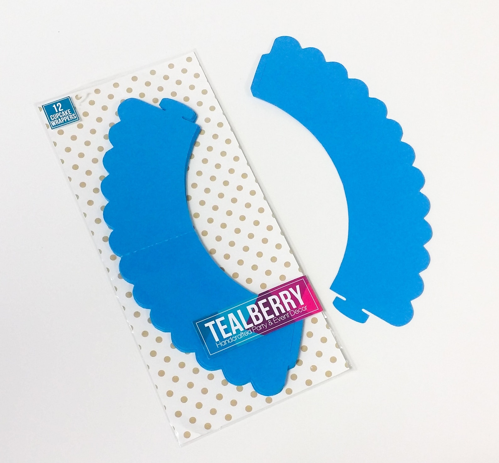 Set of 12 Bright Blue Cupcake Wrappers Standard Sized | Etsy