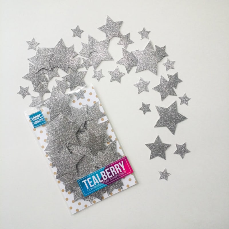 Silver Glitter Stars - Etsy