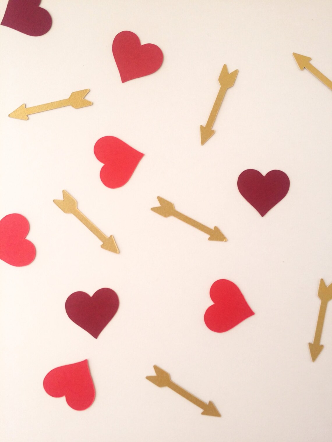 150 Pc Valentines Confetti Red and Gold Hearts & Arrows - Etsy