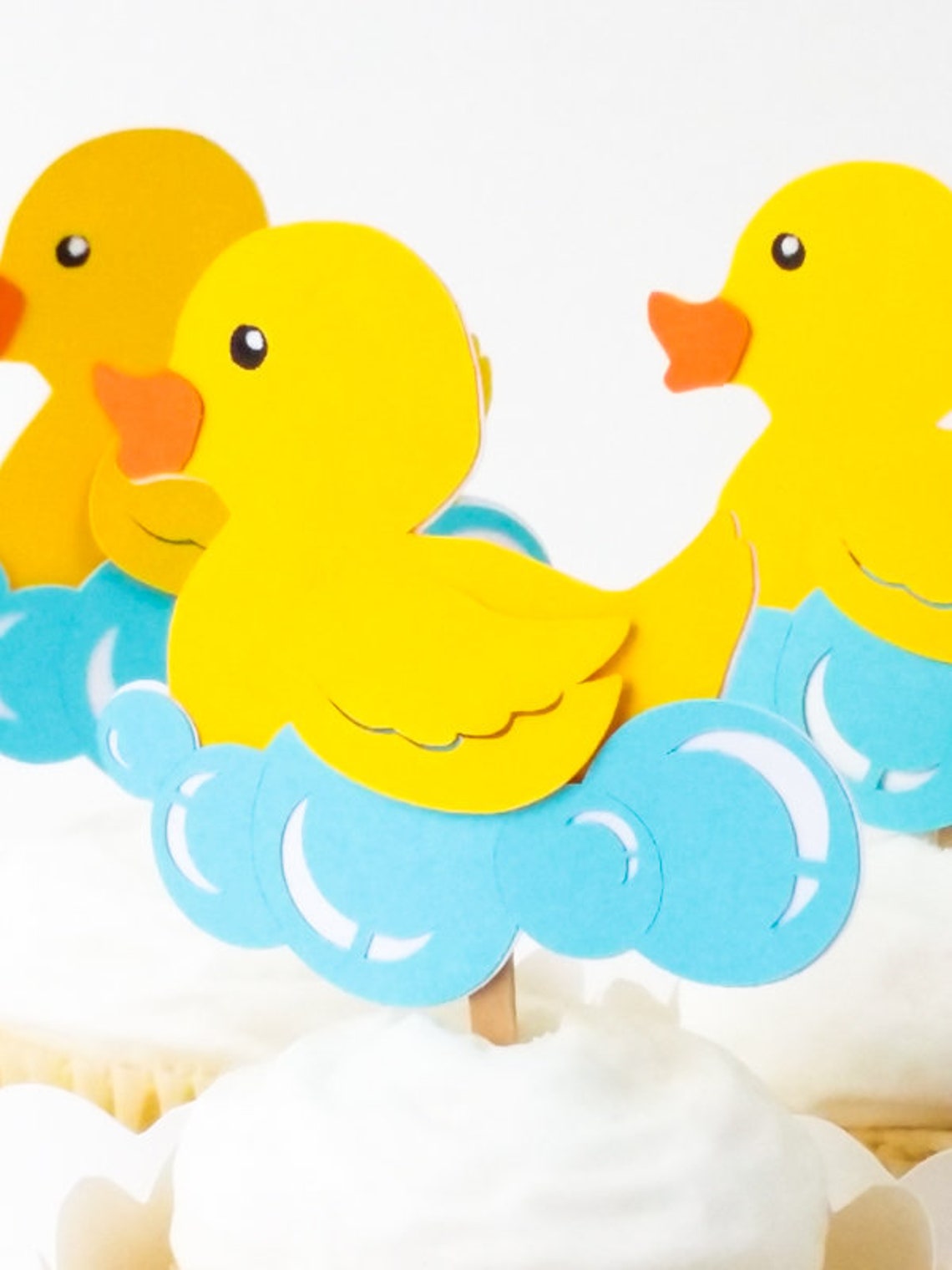 12 Duck Cupcake Toppers Ready to Ship Rubber Ducky Cupcake | Etsy
