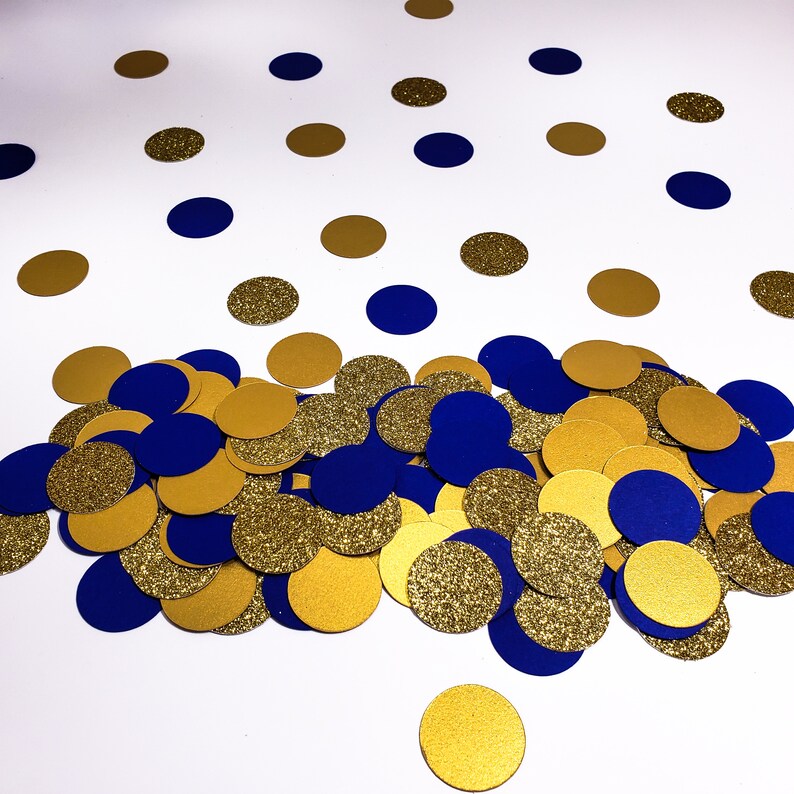 Royal Blue Gold & Gold Glitter Confetti 150 Piece | Etsy