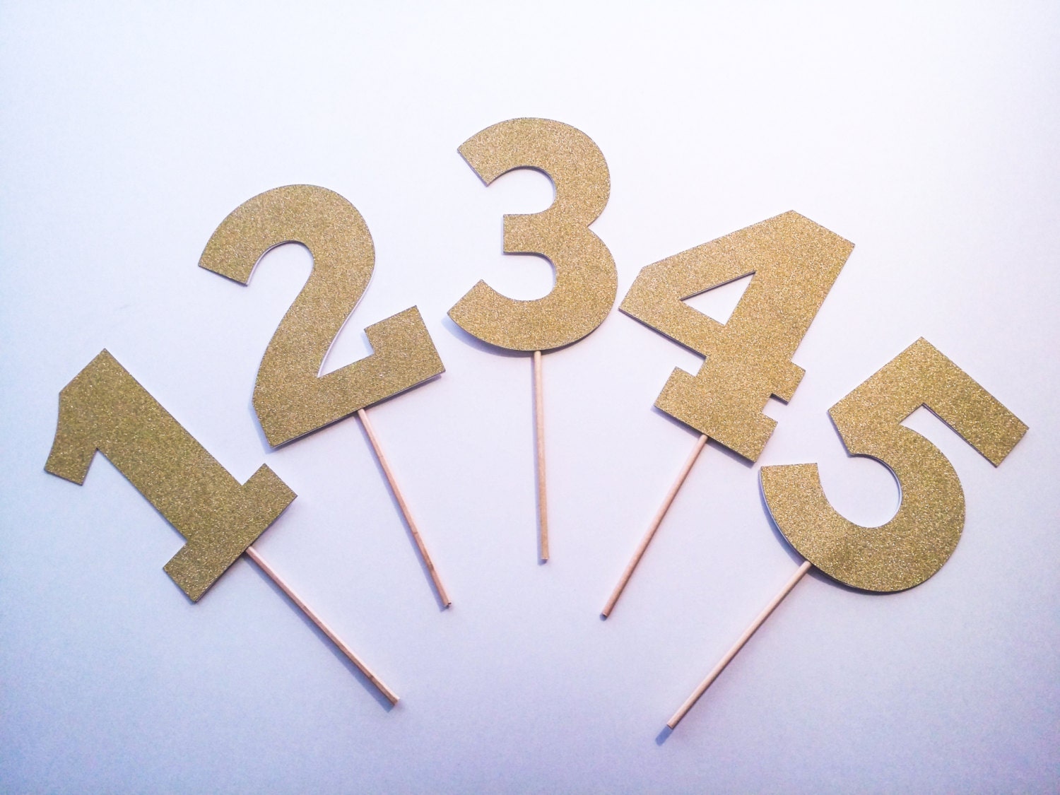 CLEARANCE Glitter Number Cake Topper Gold Glitter or - Etsy