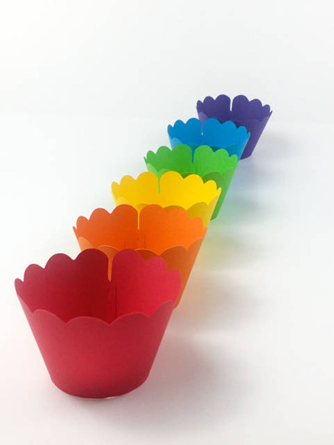 12 Rainbow Cupcake Wrappers Standard Sized Paint Party | Etsy
