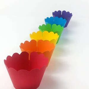 12 Rainbow Cupcake Wrappers - Standard Sized | Paint Party, Rainbow ...