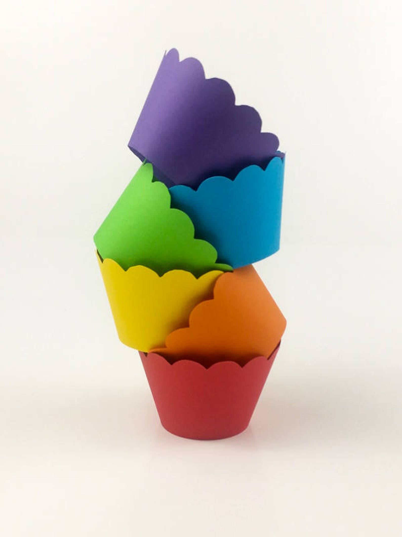 12 Rainbow Cupcake Wrappers Standard Sized Paint Party | Etsy