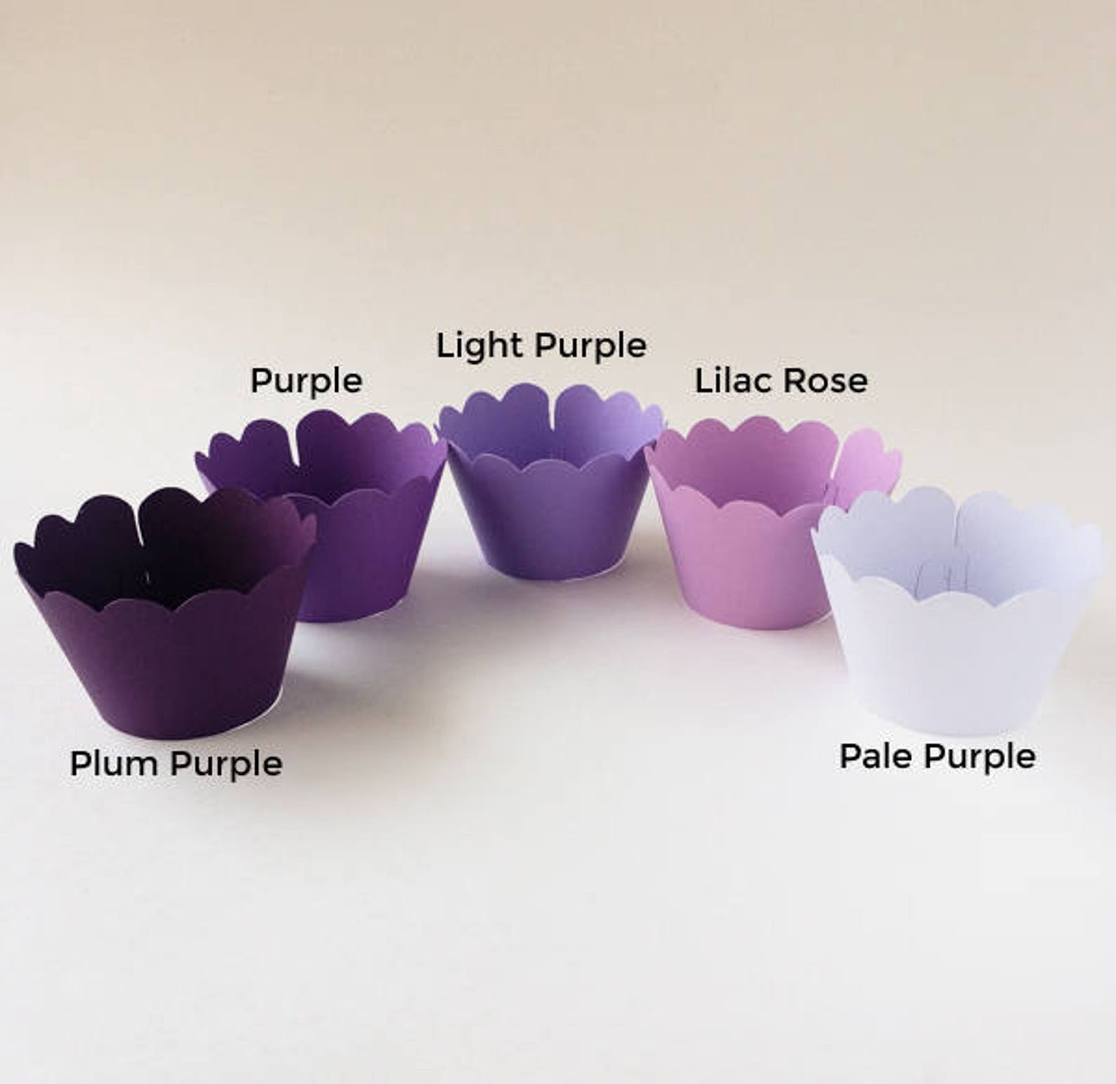 12 Purple Cupcake Wrappers Standard Sized Purple Violet | Etsy