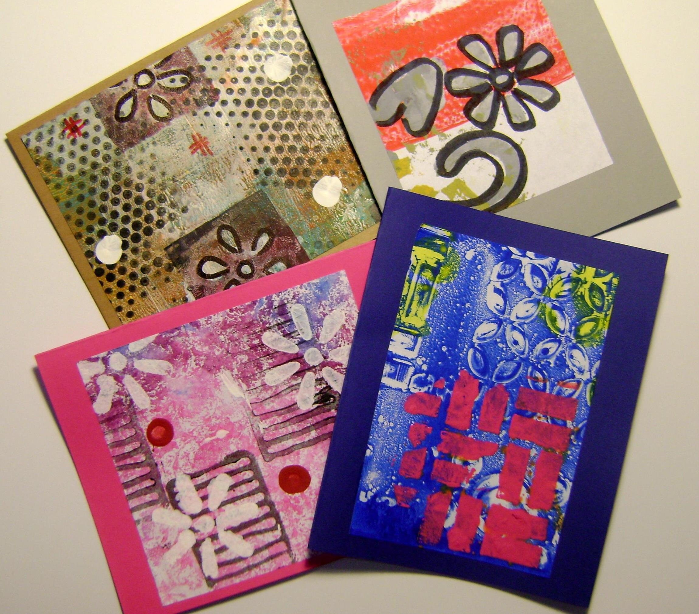 8 Handmade Abstract Card Set /handmade Note Cards/ Stationery Gift Set ...