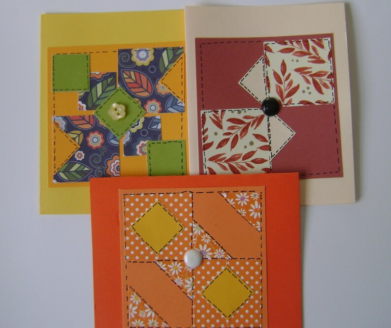5 Handmade Quilt Pattern Block Card /quilt Card/ Quilt Note Card ...