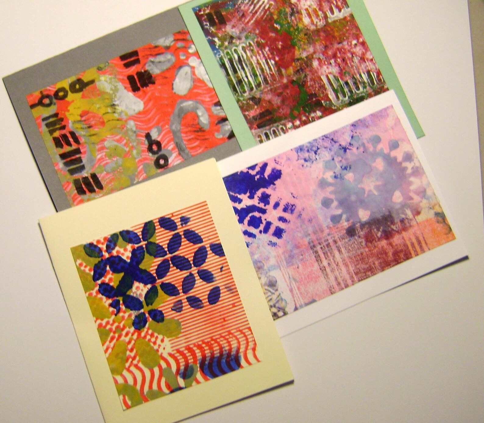8 Handmade Abstract Card Set /handmade Note Cards/ Stationery Gift Set ...