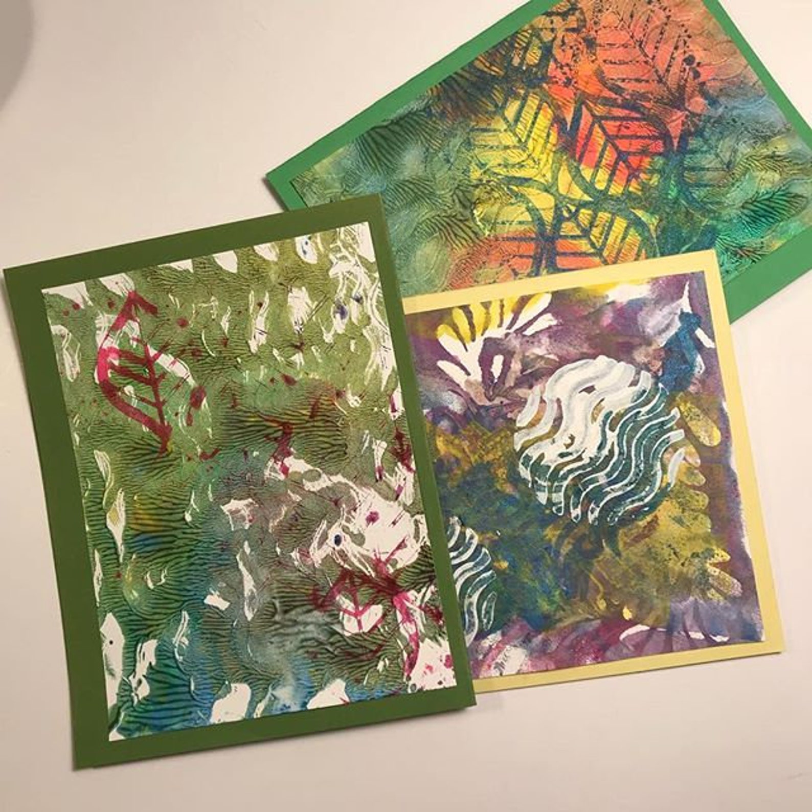 8 Handmade Abstract Card Set /handmade Note Cards/ Stationery Gift Set ...