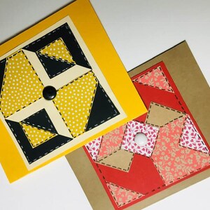 5 Handmade Quilt Pattern Block Card /quilt Card/ Quilt Note Card ...
