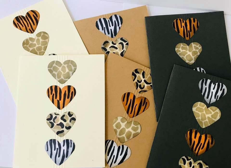 6 Handmade African Note Cards/ Afrocentric Cards/animal Print Note ...