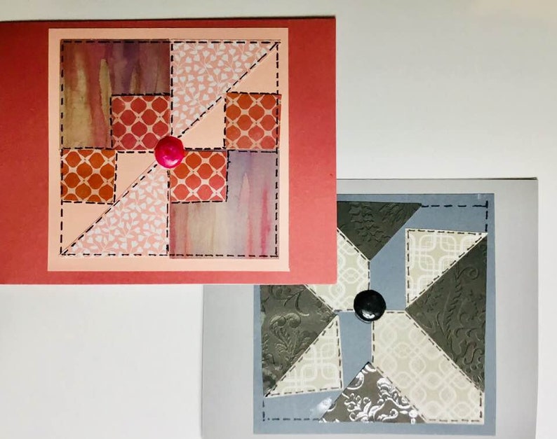 5 Handmade Quilt Pattern Block Card /quilt Card/ Quilt Note Card ...