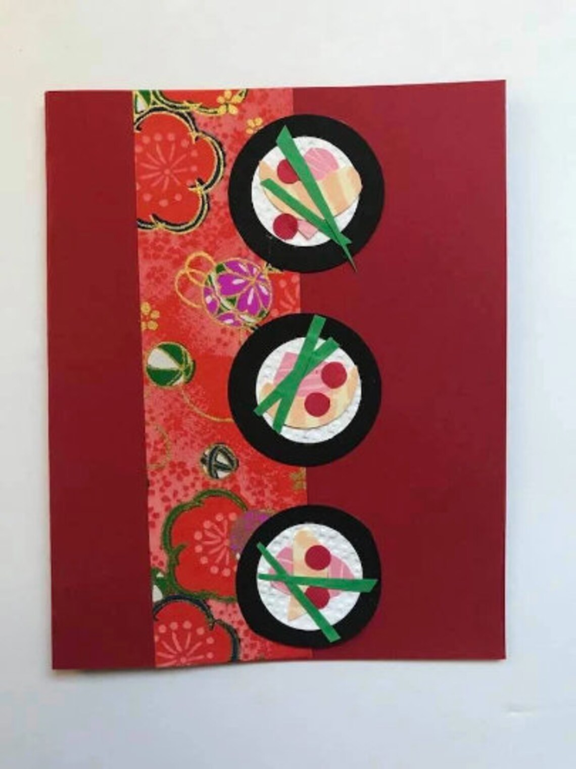 6 Handmade Asian Notecards /sushi Cards/ Japanese Notecards /washi ...