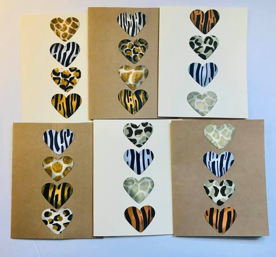 6 Handmade African Note Cards/ Afrocentric Cards/animal Print Note ...