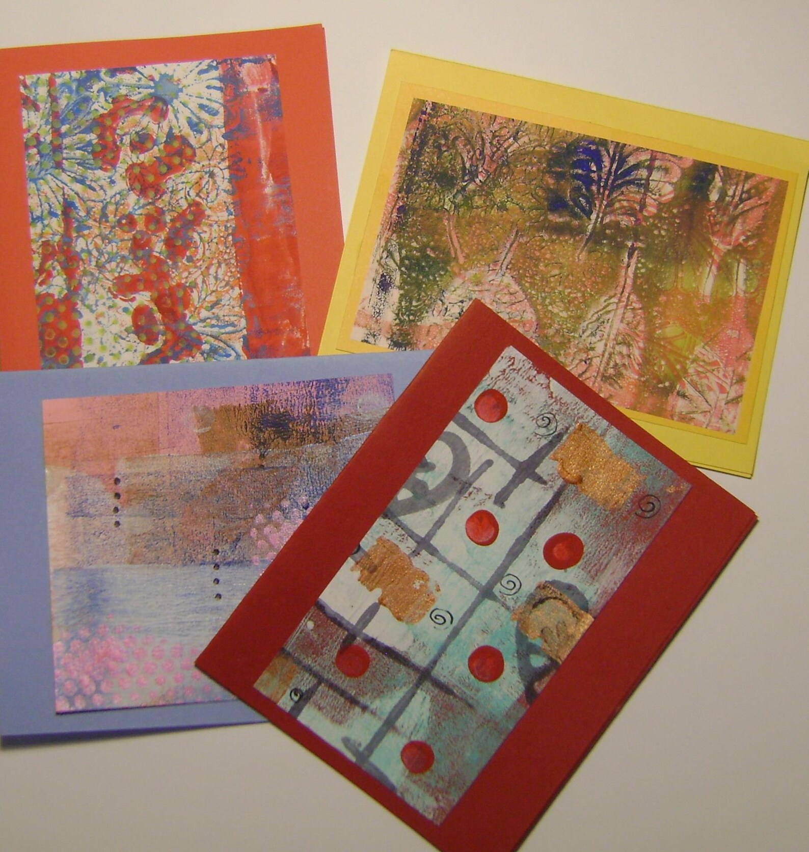 8 Handmade Abstract Card Set /handmade Note Cards/ Stationery Gift Set ...