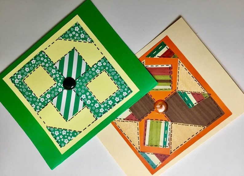5 Handmade Quilt Pattern Block Card /quilt Card/ Quilt Note Card ...