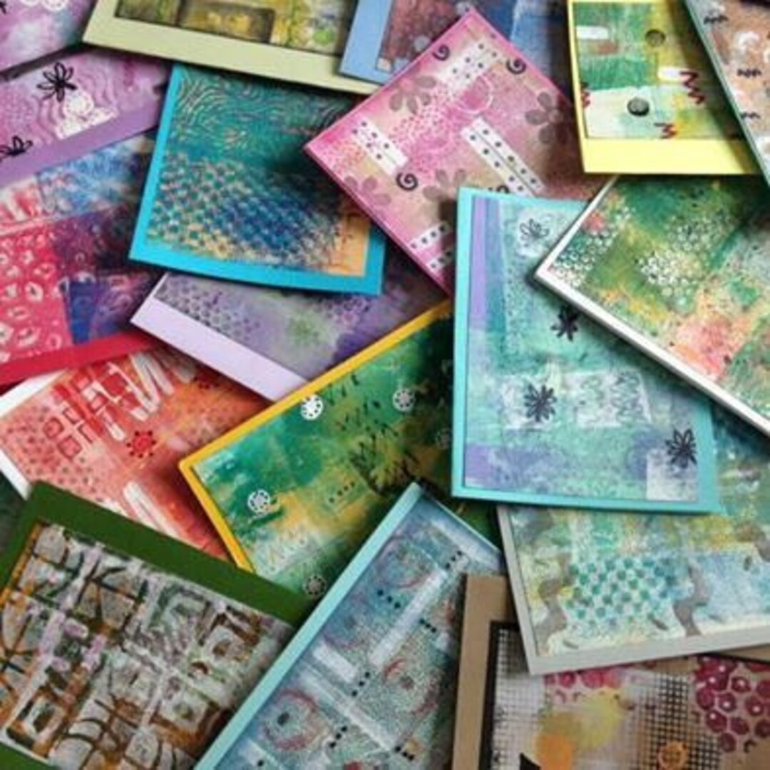 8 Handmade Abstract Card Set /handmade Note Cards/ Stationery Gift Set ...