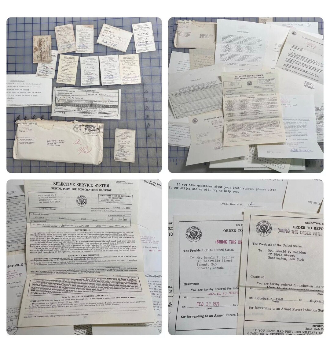 Vietnam War Era Draft Cards, Letters and Ephemera 1964-1973 - Etsy