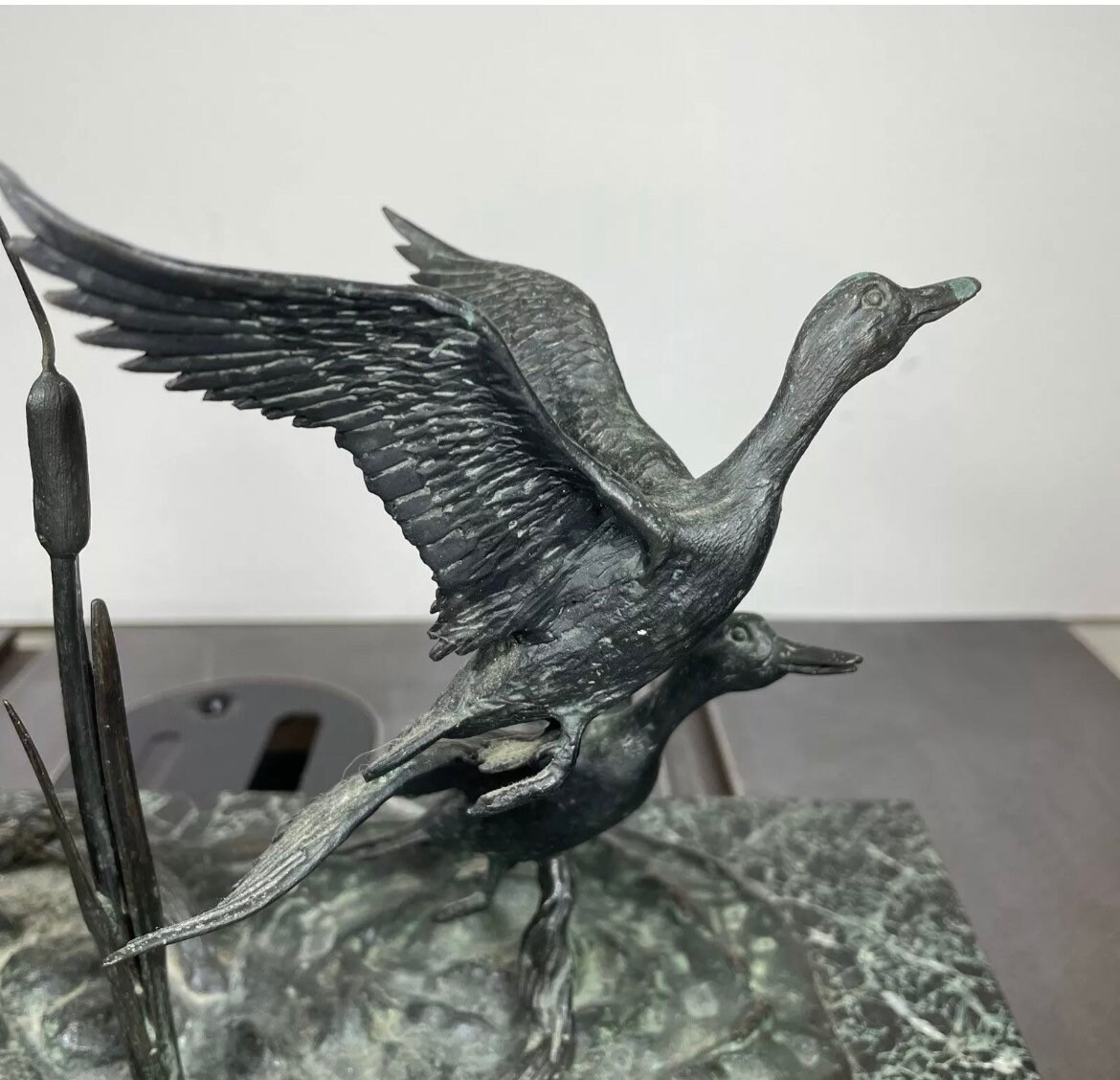 Bronze Statue Ducks Marble Base 1978 #63 of 500 7 1/2 » Tall 6x12 Base ...