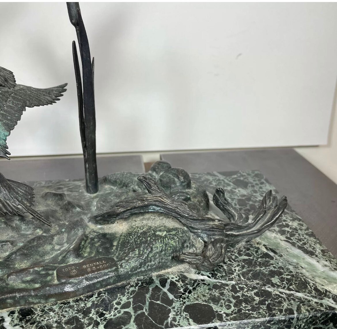 Bronze Statue Ducks Marble Base 1978 #63 of 500 7 1/2 » Tall 6x12 Base ...