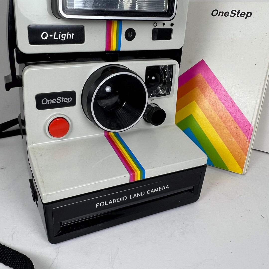 Vintage 1970's Polaroid One Step Land Camera Rainbow Stripe 2351 Q ...