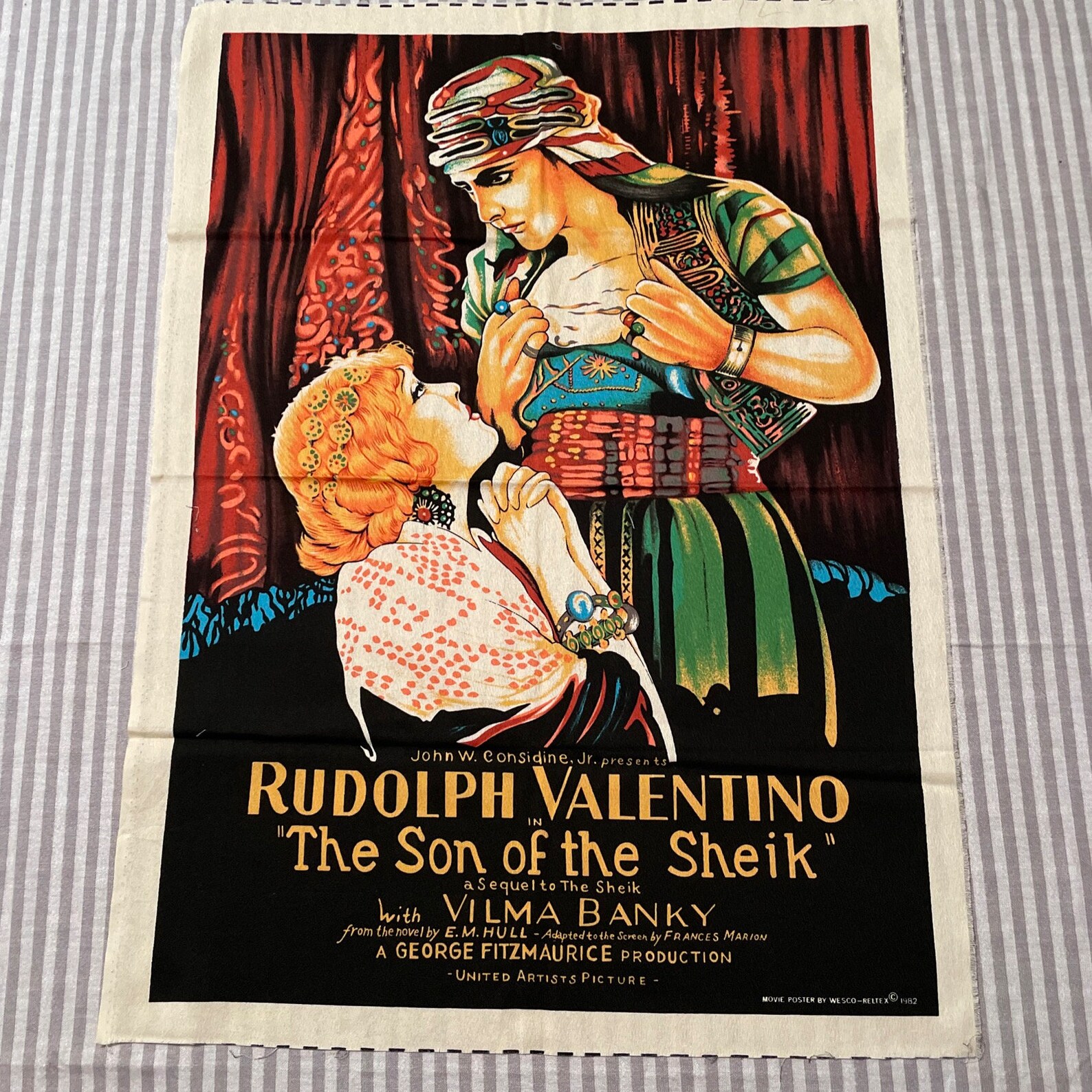The Son of the Sheik Wesco-reltex MOVIE POSTER 1982 Fabric 22x29 ...