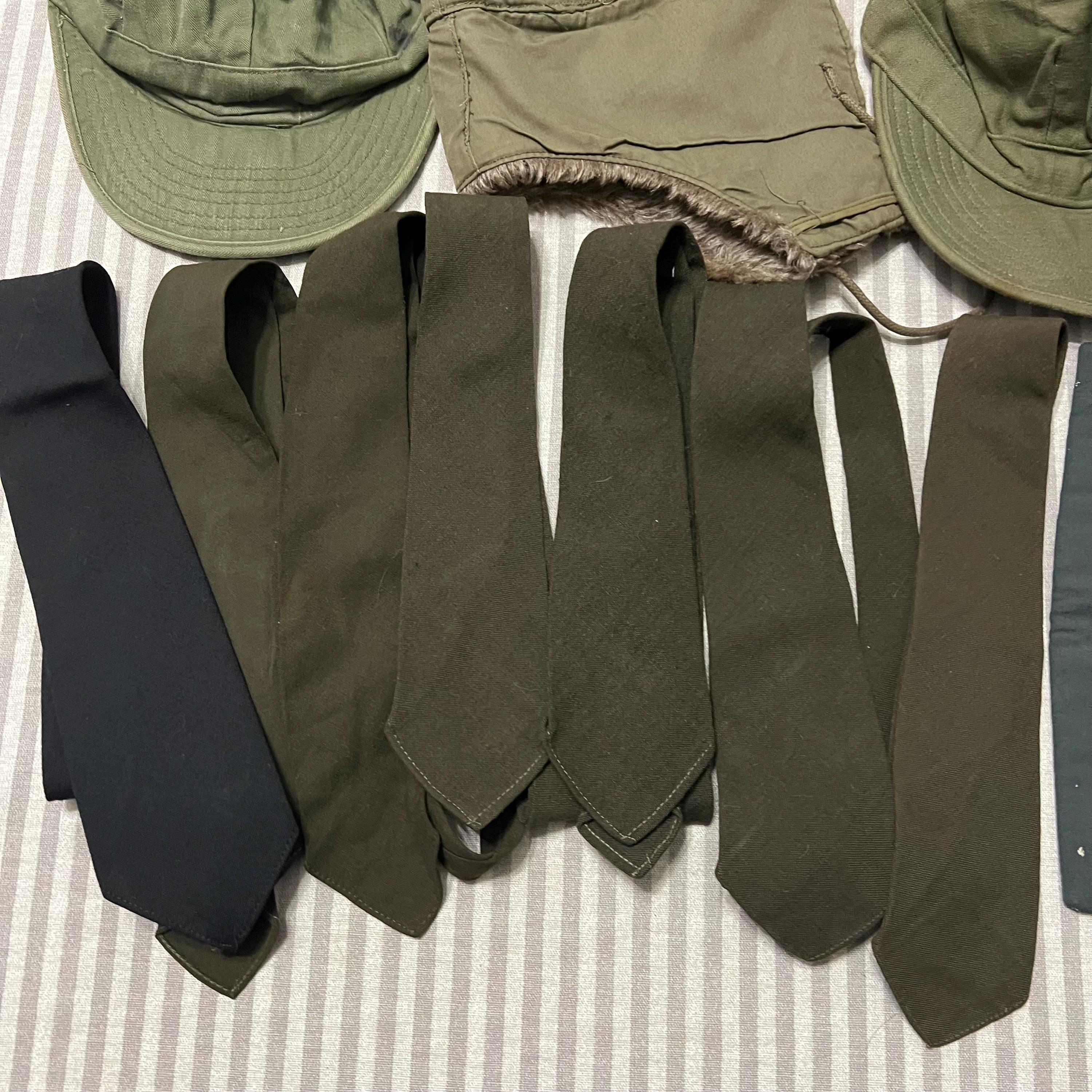 Vintage Military Surplus Accessories Ties Hats Hoods Straps Costume ...