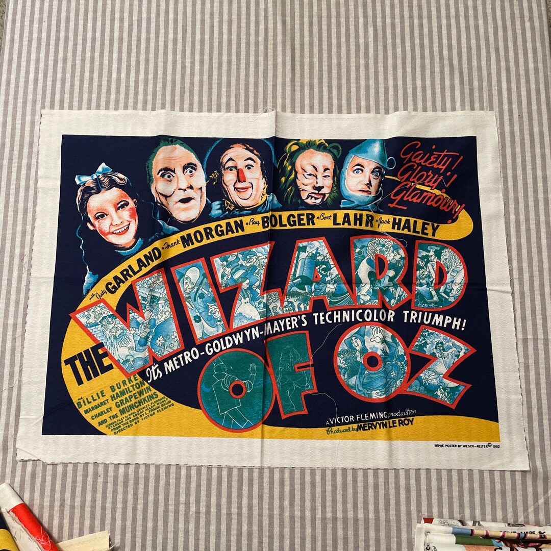WIZARD OF OZ Wesco-reltex Material Movie Poster 1982 Fabric 22x30” - Etsy