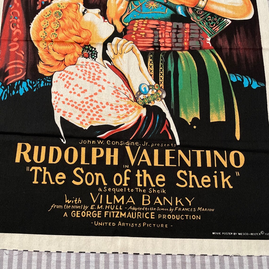 The Son of the Sheik Wesco-reltex MOVIE POSTER 1982 Fabric 22x29 ...
