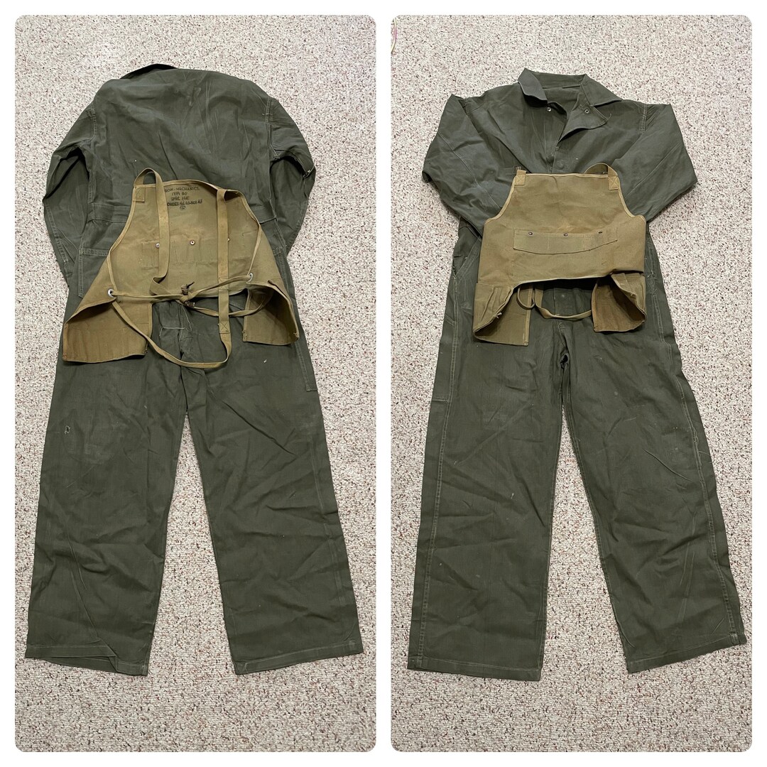 Vintage WWII Mechanics Coveralls With Mechanics Apron Good Condition - Etsy