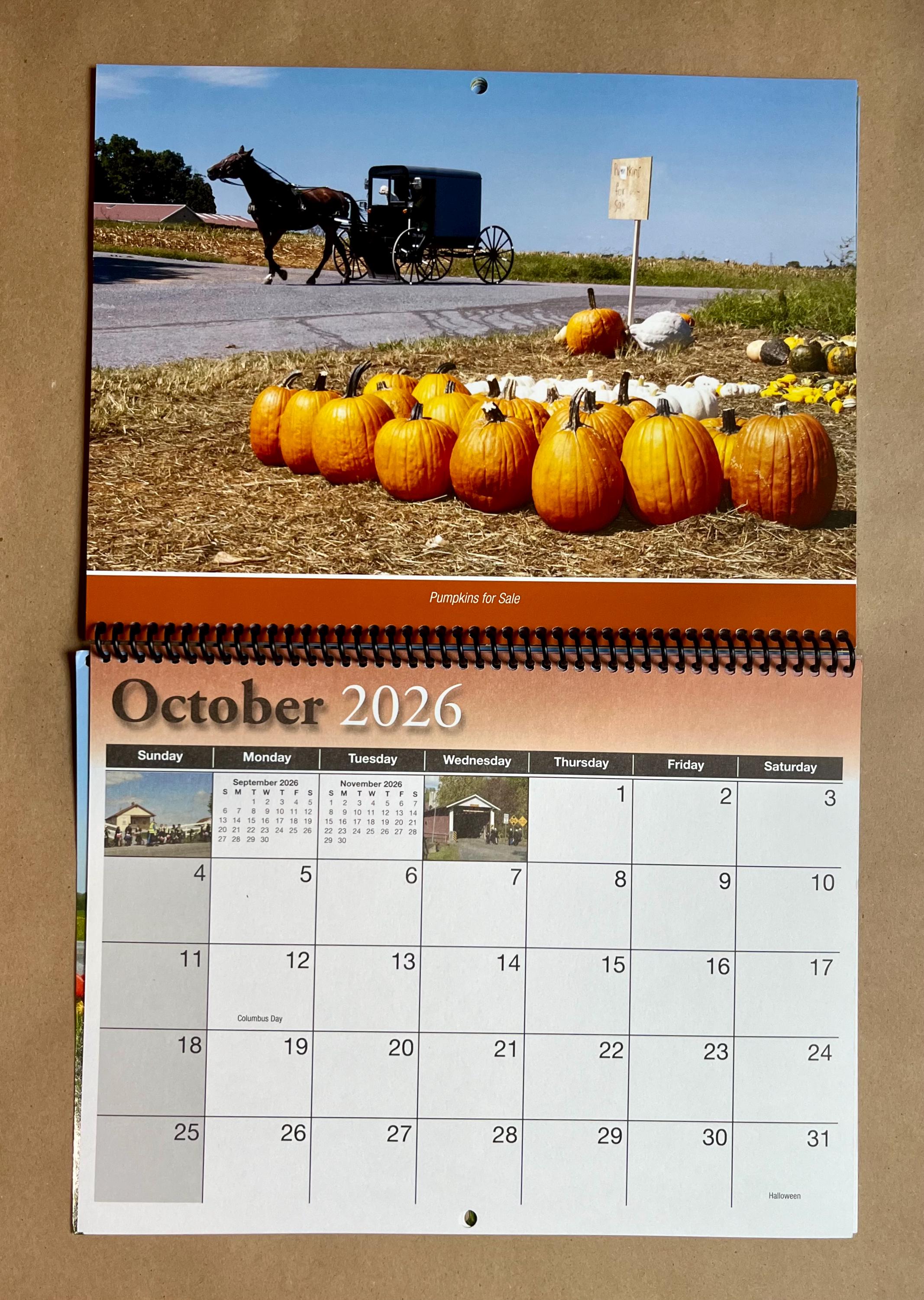 2026 AMISH Country Calendar Lancaster County Pennsylvania, Intercourse ...