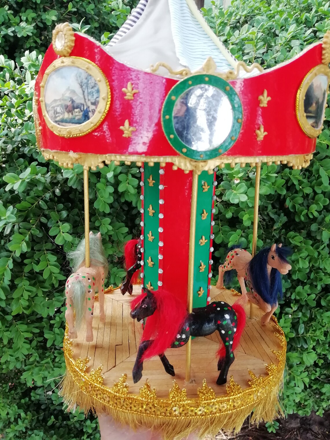 OOAK Miniature 1/12 Carousel 4 Horses Dolls House Artist - Etsy