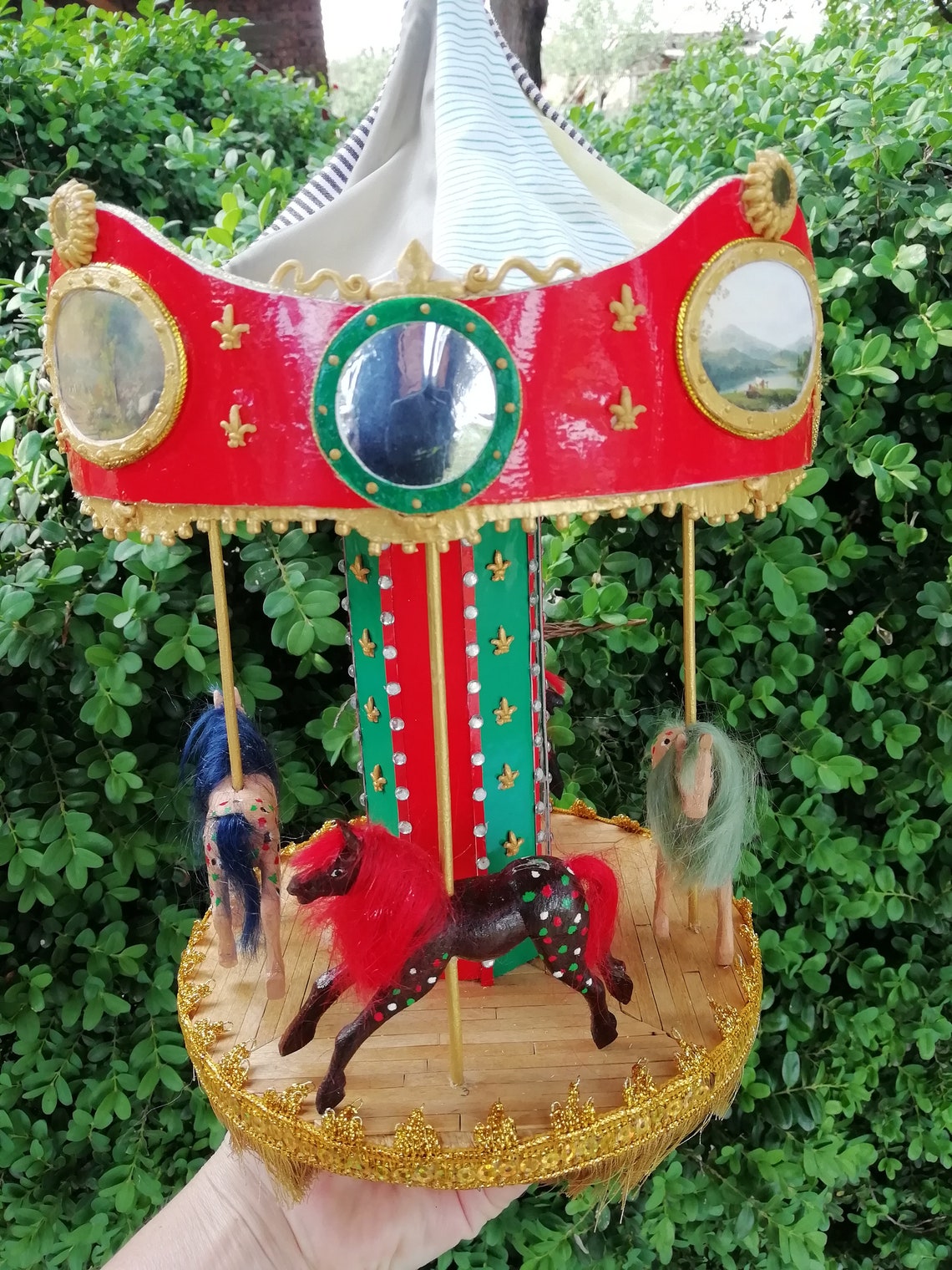 OOAK Miniature 1/12 Carousel 4 Horses Dolls House Artist - Etsy